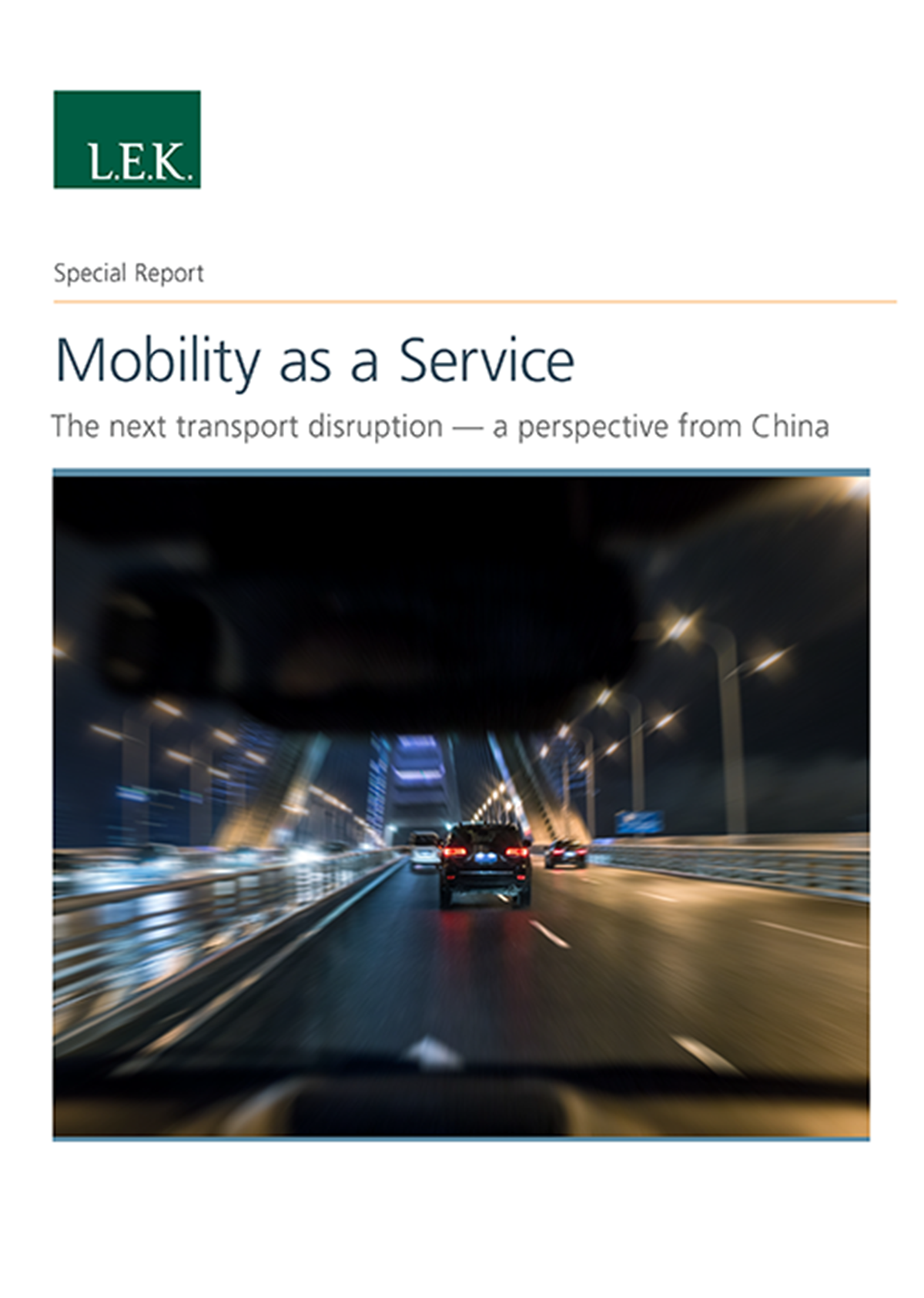 Mobility as a Service Transport Disruption – A Perspective from China
